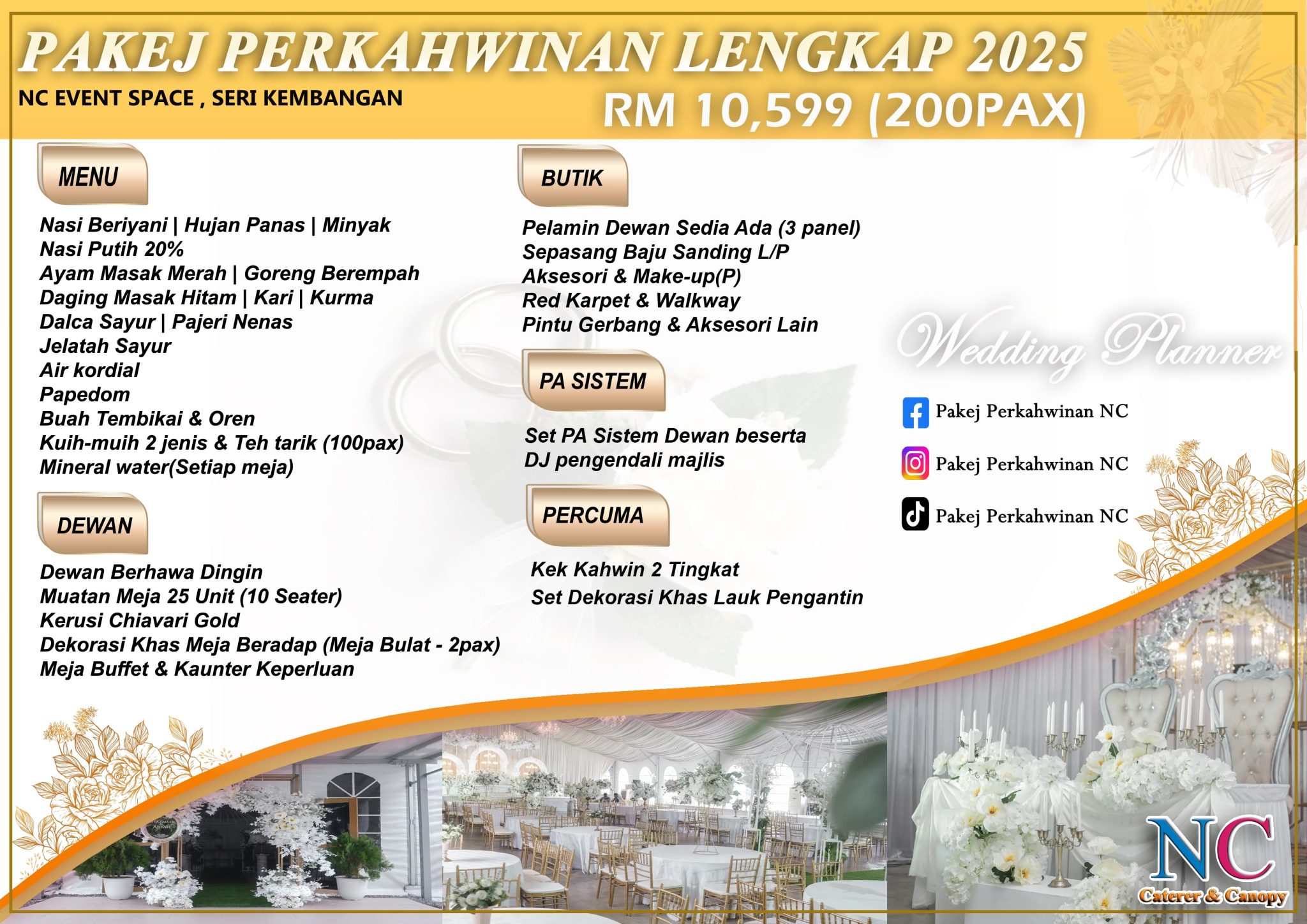 Pakej Perkahwinan bawah 10k | NC Caterer & Canopy