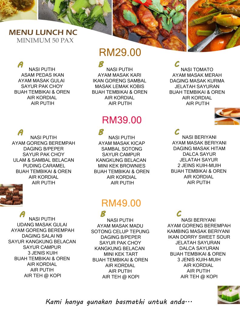 Lunch Catering By NC | Pakej perkahwinan NC
